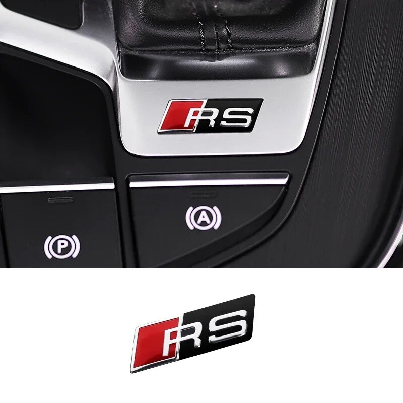 Значок RS для Audi, черные наклейки на руль