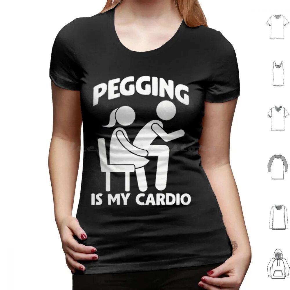 Черная футболка Pegging Is My Cardio, L