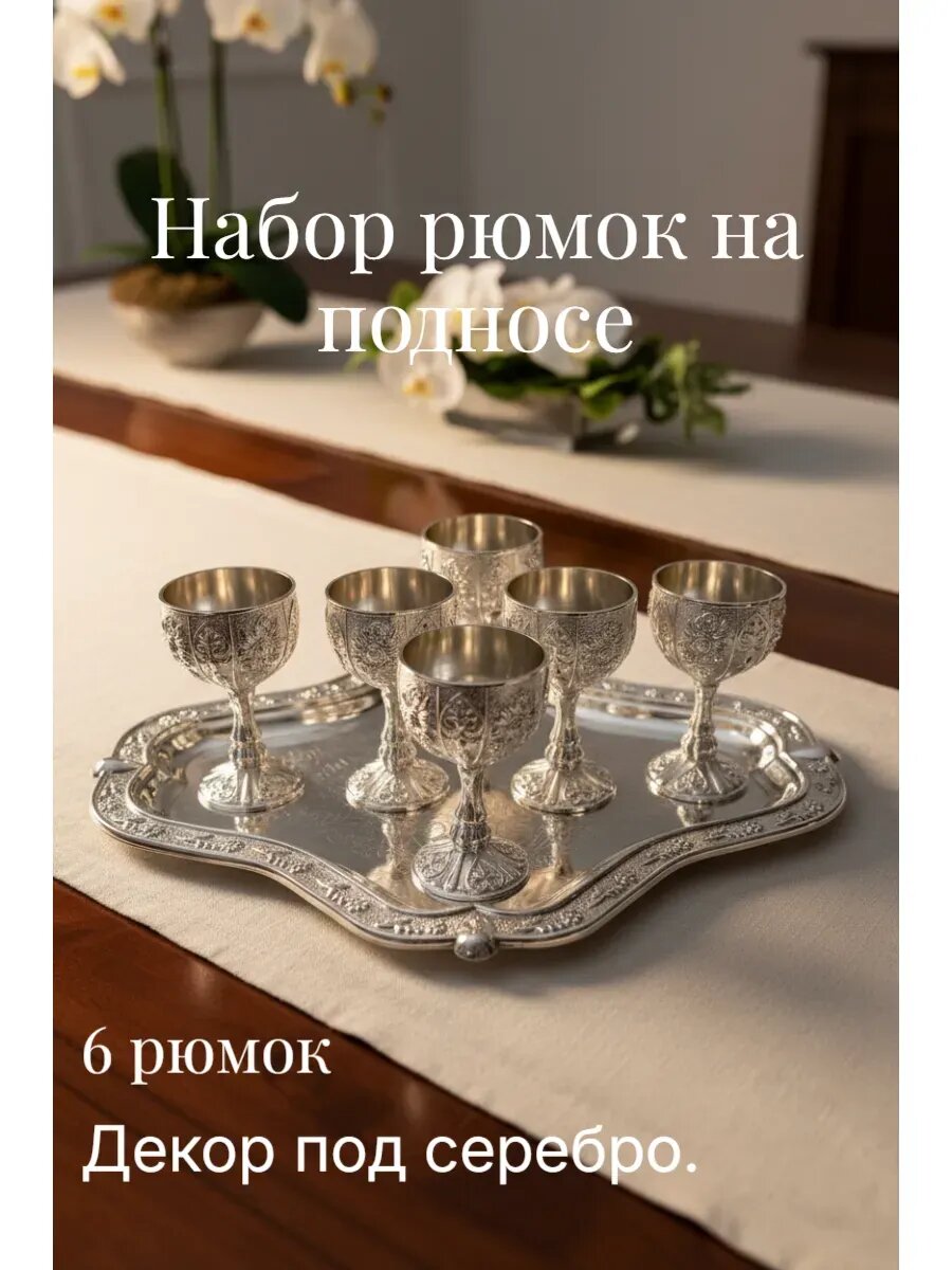 Подарочный набор "Коньяк", для крепких напитков, нержавеющая сталь, 7 предметов