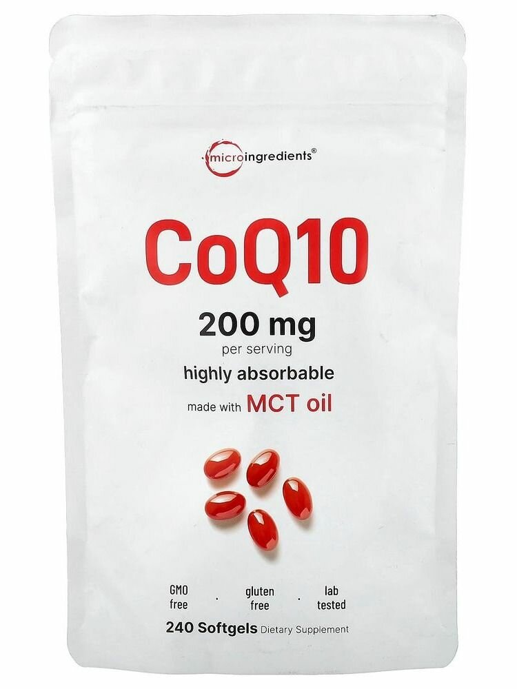 Коэнзим Q10, 240 мягких таблеток (100 мг в 1 капсуле), Micro Ingredients