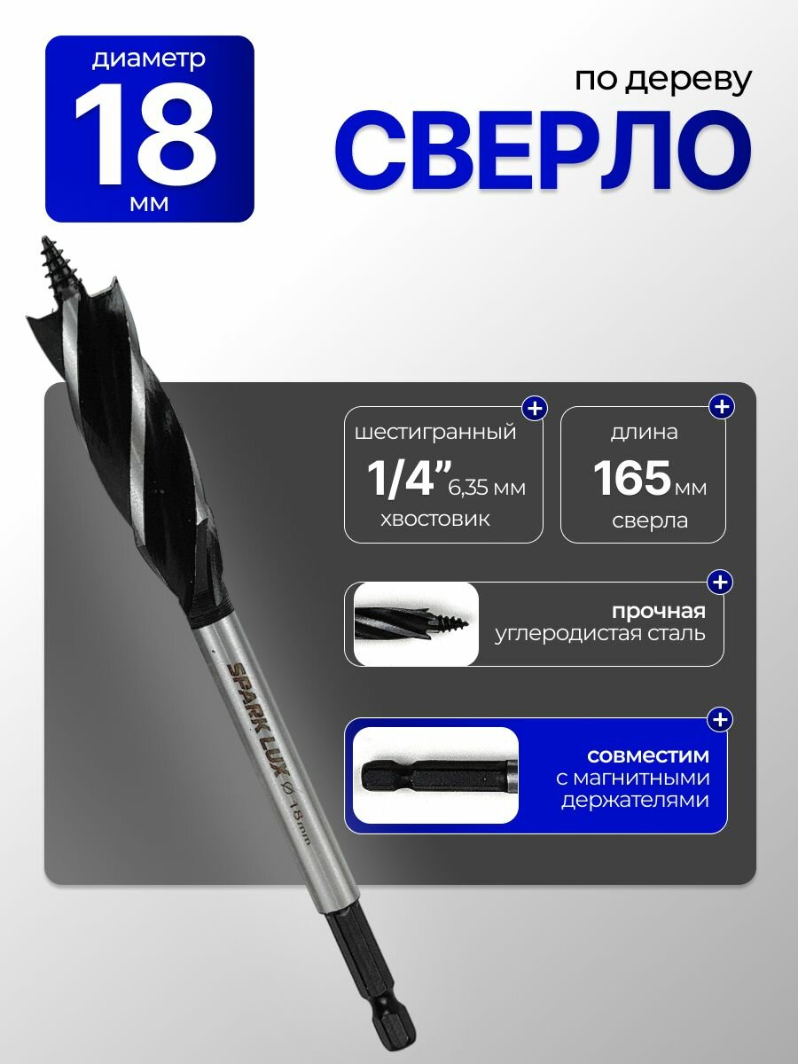 Сверло по дереву 18мм Spark Lux