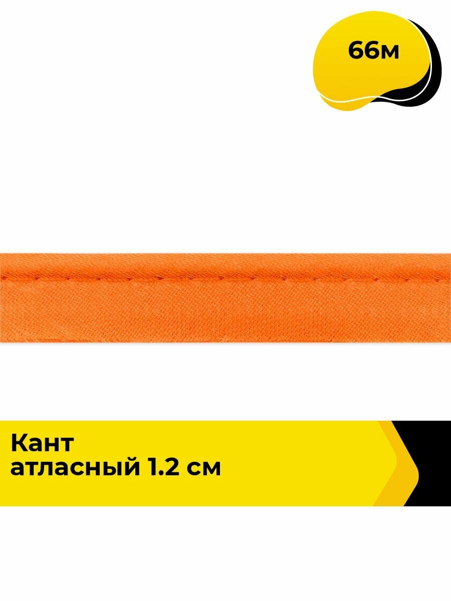 Кант для шитья отделочный атласный, окантовка для ткани 1.2 см, 66 м