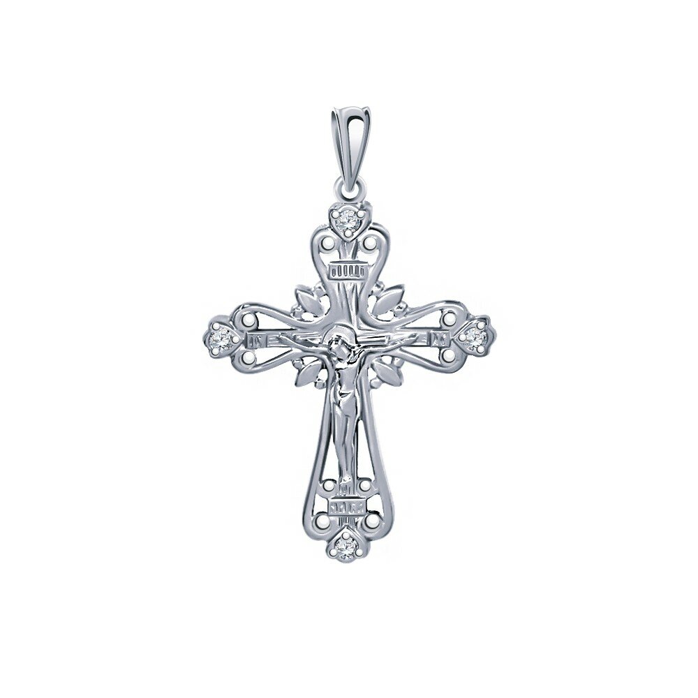 Подвеска, серебро, 925 проба, родирование, фианит