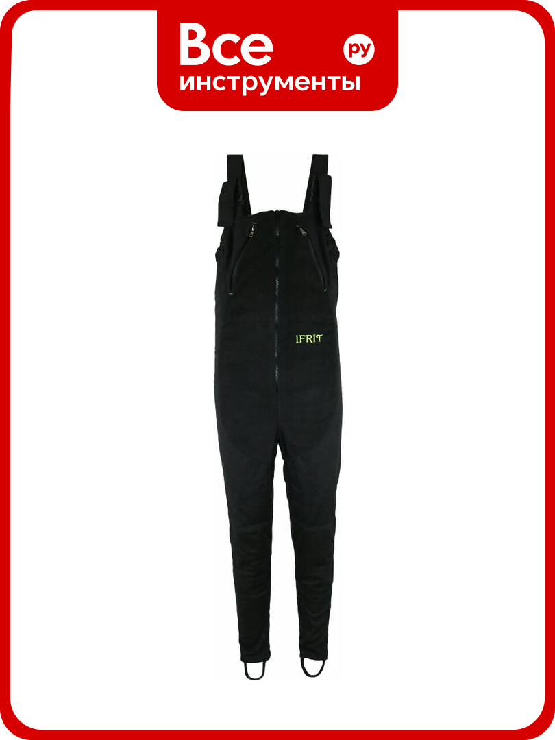 Полукомбинезон Ifrit Paladin Fleece черный 56-58 182-188, защита от пониженных температур, флис, мужской пол