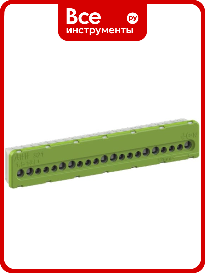 Винтовой клеммник ABB PE9x16-12х6мм PEK/S21 1SPE007715F0744 клеммник с изоляцией, для нулевой шины