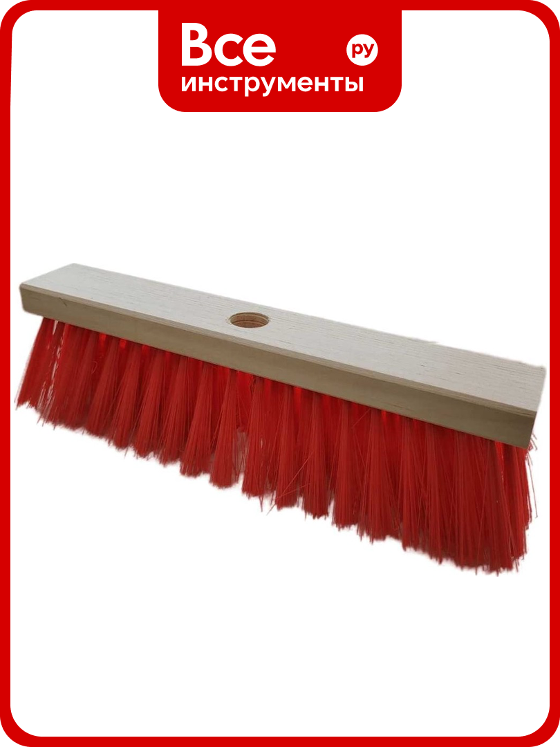 Швабра для пола Никище Эконом, с винтовой резьбой, деревянная щетка бежевого корпуса для тротуаров и дорожек