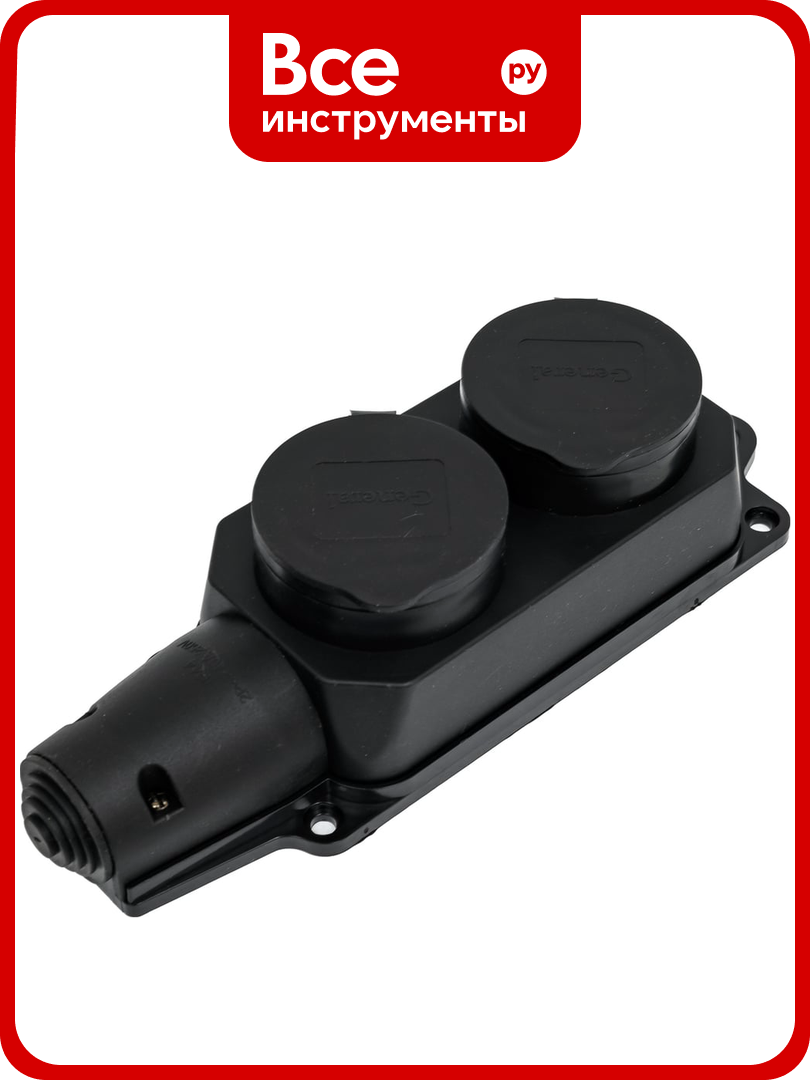 Розеточная колодка General Lighting Systems GSB-16-2-G-IP44, 16А, 2 места,
