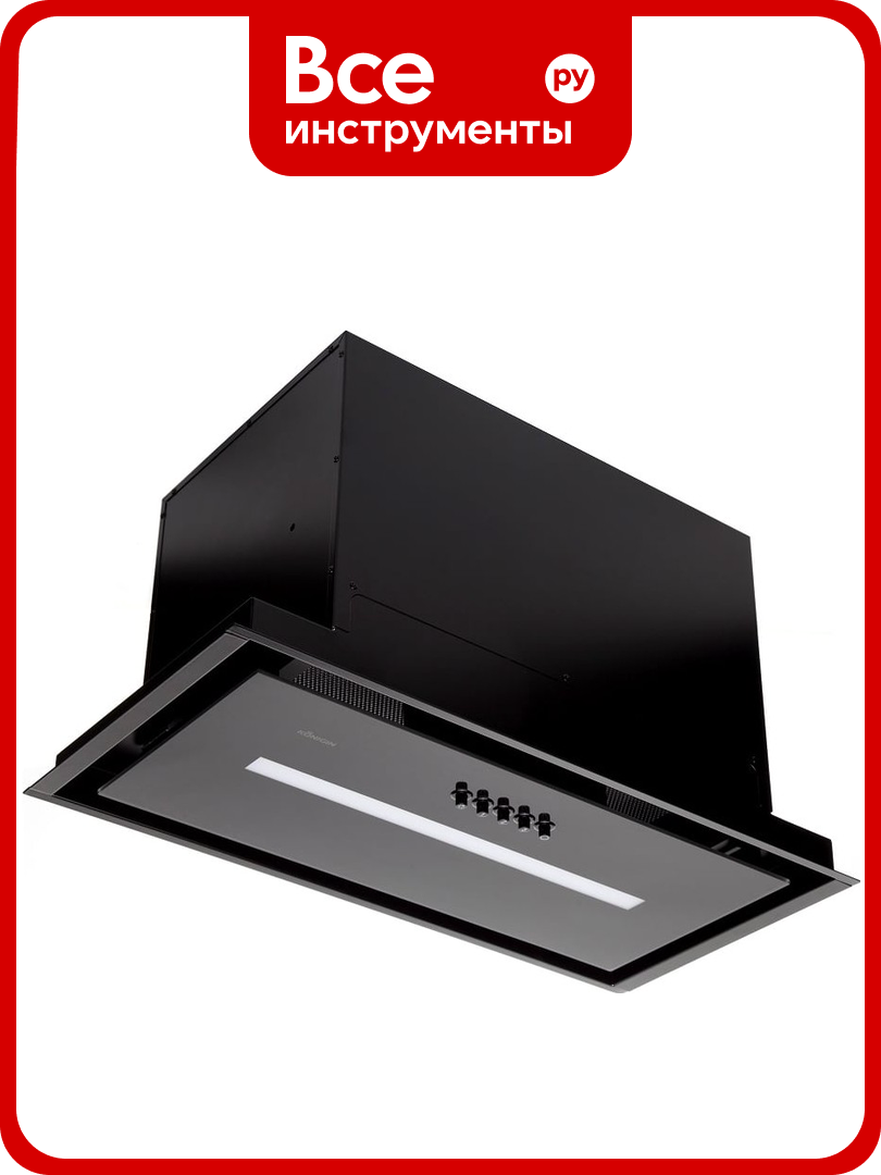 Вытяжка KONIGIN Extra Black 60 усиленная, встраиваемая модель с системой отведения воздуха и режимом рециркуляции