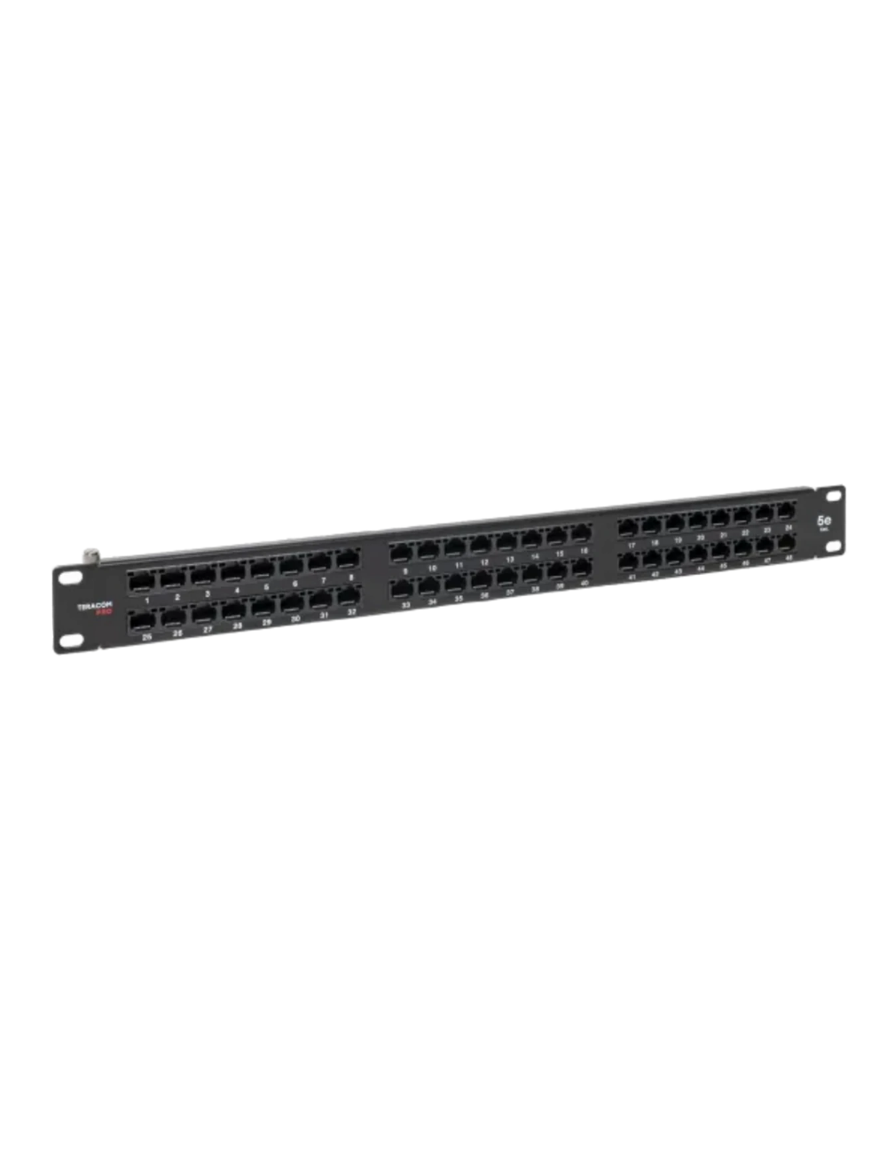 Патч-панель EKF TRP-PPNL-5EUTP-C1U48 высокой плотности TERACOM PRO 19' Cat.5E 1U неэкран. UTP 48 портов RJ-45