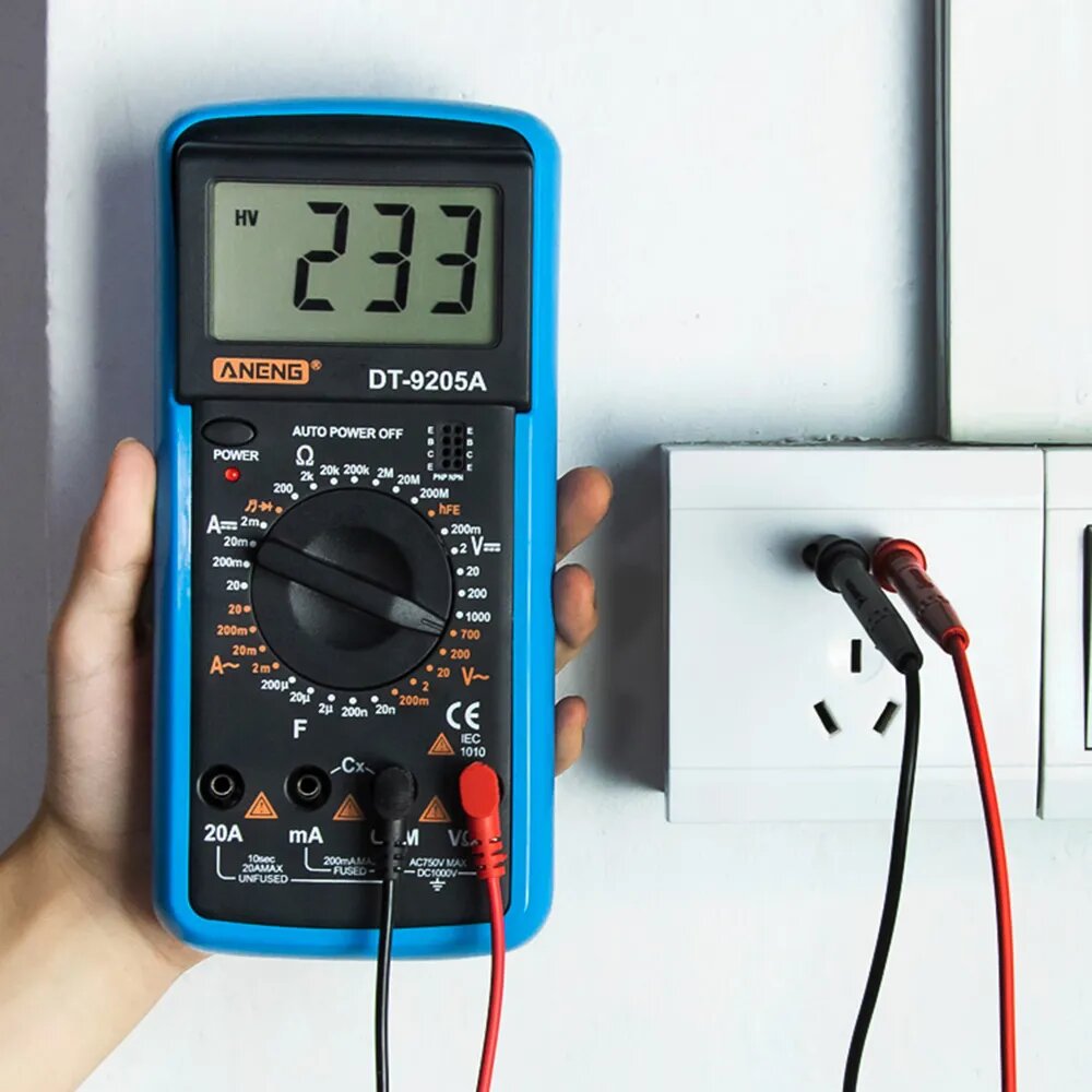 ANENG DT-9205A Цифровой мультиметр Измеритель напряжения переменного/постоянного тока, тестер сопротивления