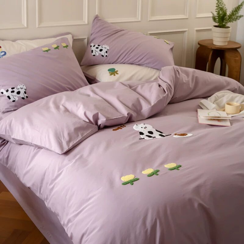 ESIX Yile Home Textiles: Комплект из 4 предметов из 100% хлопка (40 нитей), детский комплект из 3 предметов из 100%
