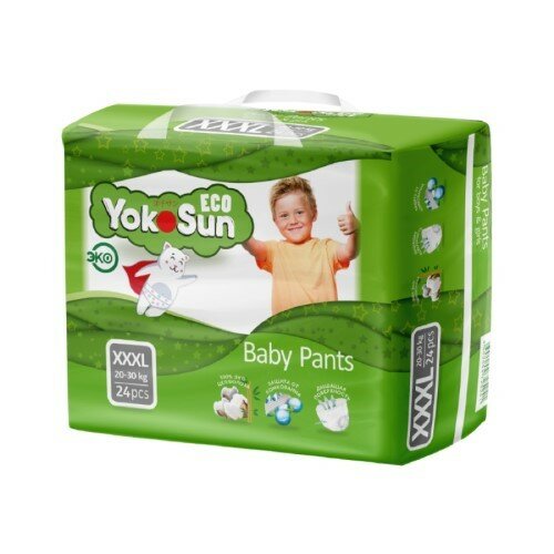 Yokosun eco подгузники-трусики детские размер xxxl/20-30 кг/ 24 шт.