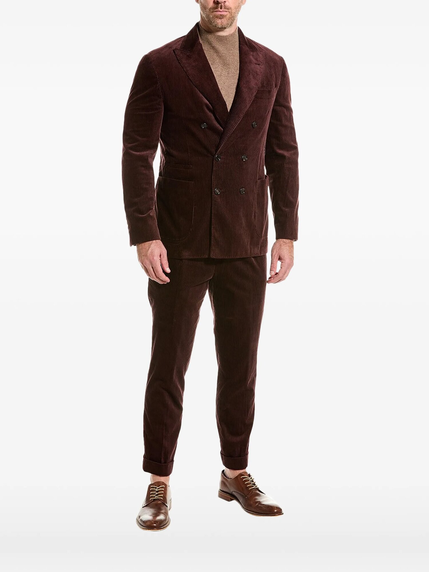 Комбинезон Corduroy-texture double-breasted suit