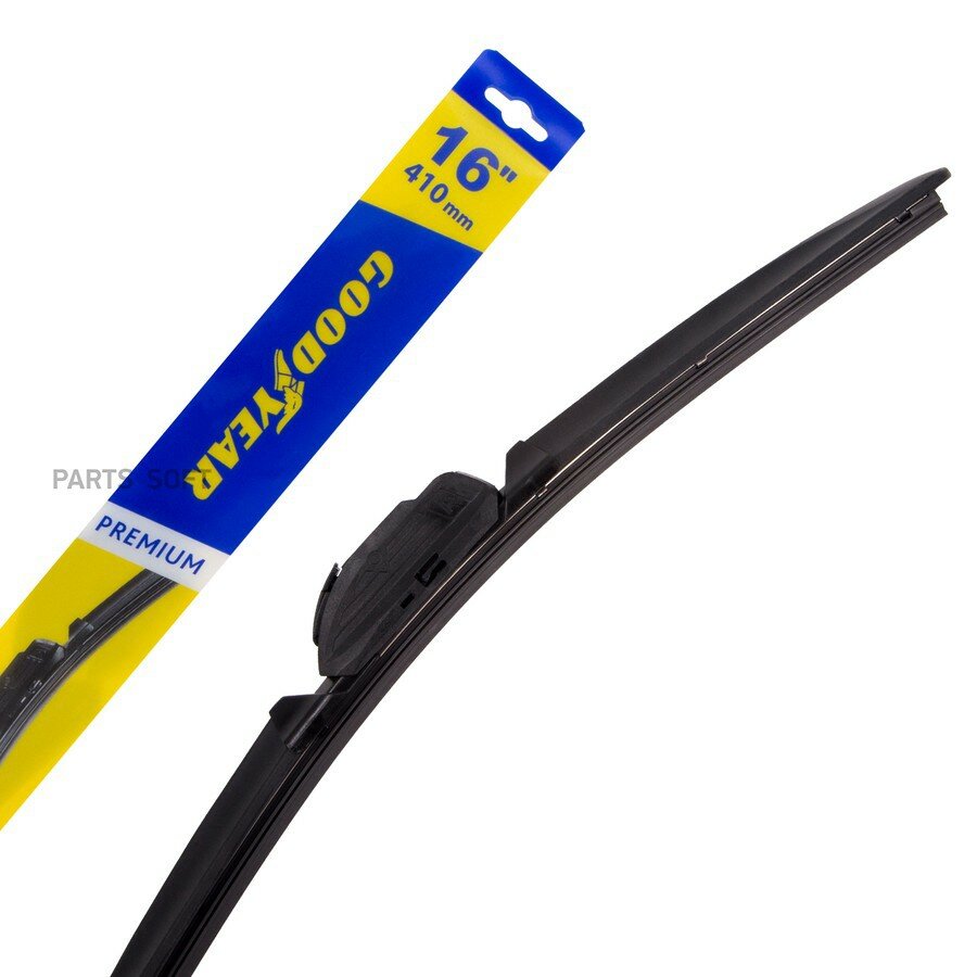 Дворник AZARD Goodyear PREMIUM бескаркасный 1641cm 8 переходников от официального дистрибьютора, GOODYEAR, артикул GY000436