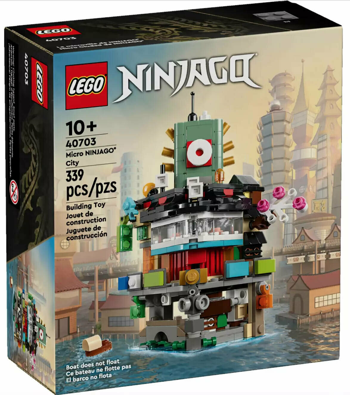 Конструктор LEGO NINJAGO 40703 Микро ниндзяго Сити, 339 деталей, от 10 лет, 2024 год