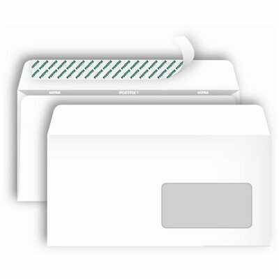 Конверт POSTFIX Е65 стрип, пр. окно110х220 80г/м2, 1000шт/уп, 269727