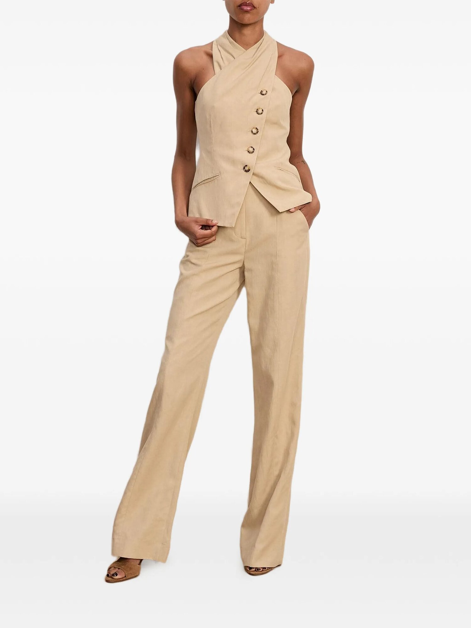 Топ Veronica Beard Asymmetric halterneck top, размер 4 — фото 1