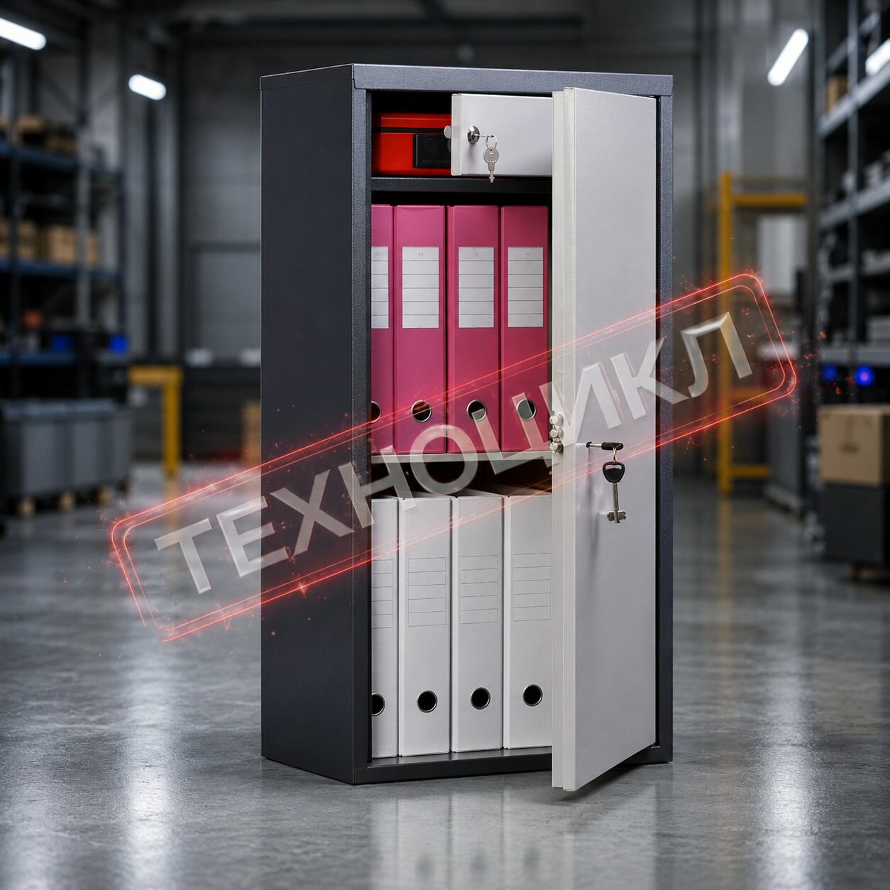 Шкаф бухгалтерский металлический техноцикл AIKO SL-87Т, 870x460x340 мм, серый