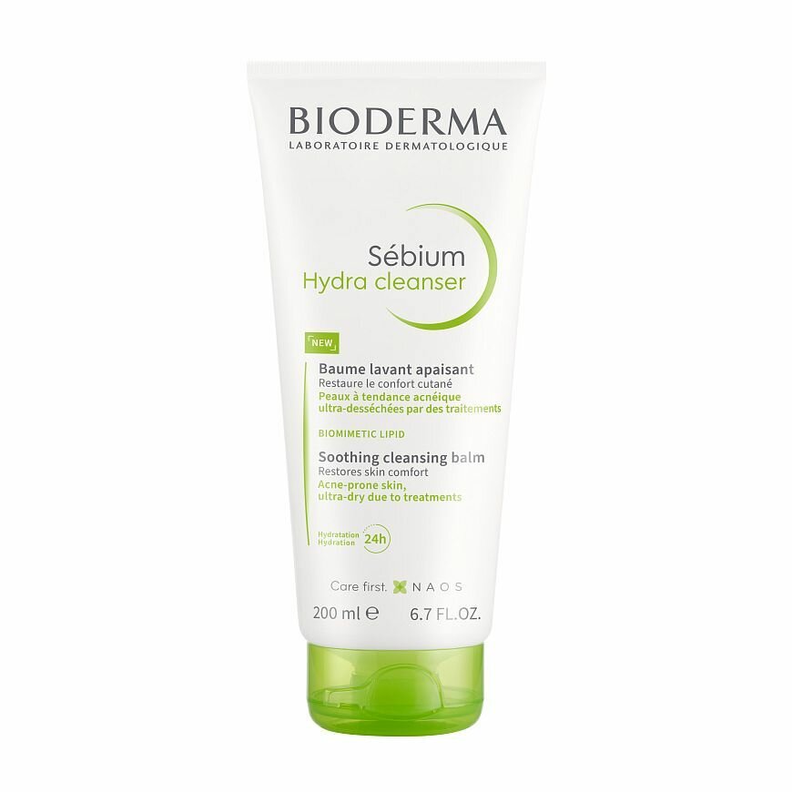BIODERMA Sebium Hydra успокаивающий очищающий бальзам для лица Биодерма Себиум Гидра, 200 мл