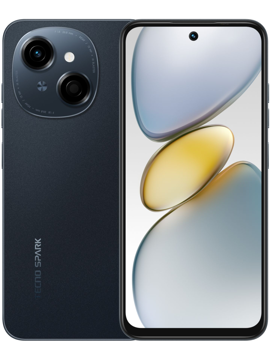 Смартфон Tecno Spark Go 1 64Gb 4Gb черный 3G 4G 2Sim 6.67" IPS 720x1600 And14 13Mpix 802.11 a/b/g/n/