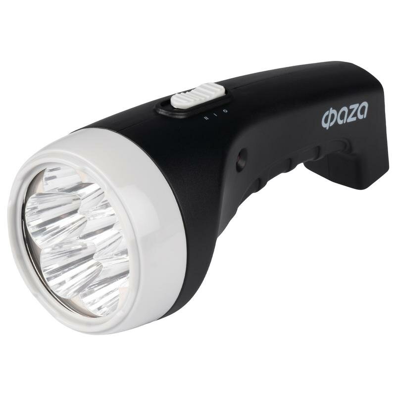 Фонарь аккумуляторный ручной AccuF2-L07-bk 7LED 2 режима: 100проц./25проц. аккум. 0.4А. ч выдвижная вилка индикатор зарядки черн. ФАZА 5000810