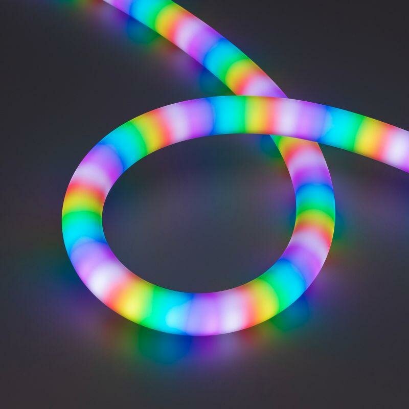 Лента светодиодная SPI MOONLIGHT-BLACK-SIDE-G180-D25mm 12V RGB-PX2 21.6Вт/м IP65 wire x1 боков. вывод кабеля герметичная (уп.5м) Arlight 044974