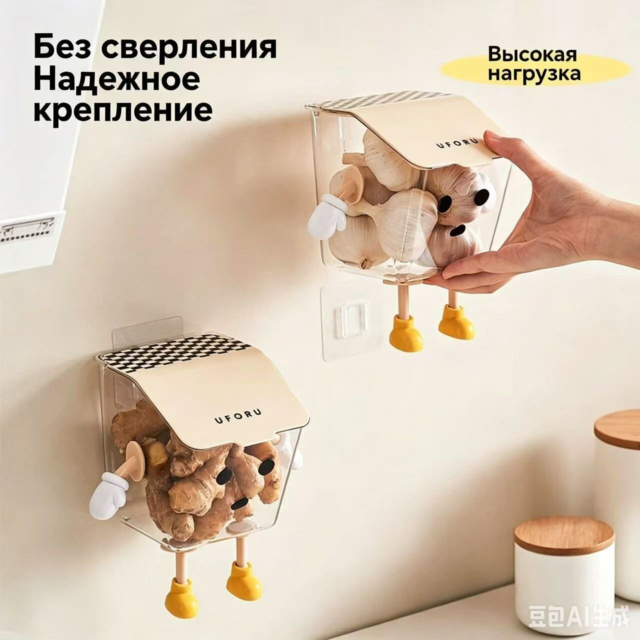 Ящик для хранения лука, имбиря и чеснока, без перфорации, 11*12.6 см (одновременно можно оформить только один заказ)