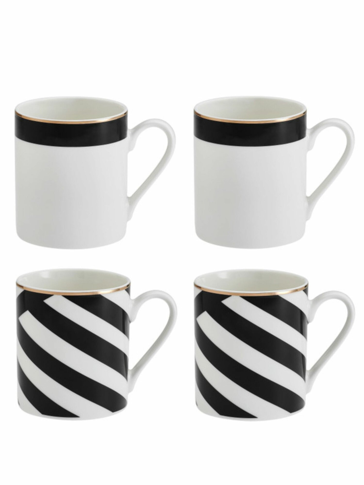 Kitchen Craft кружка 380 мл для чая и кофе, набор 4 штуки, серия Mikasa Luxe Deco фарфор