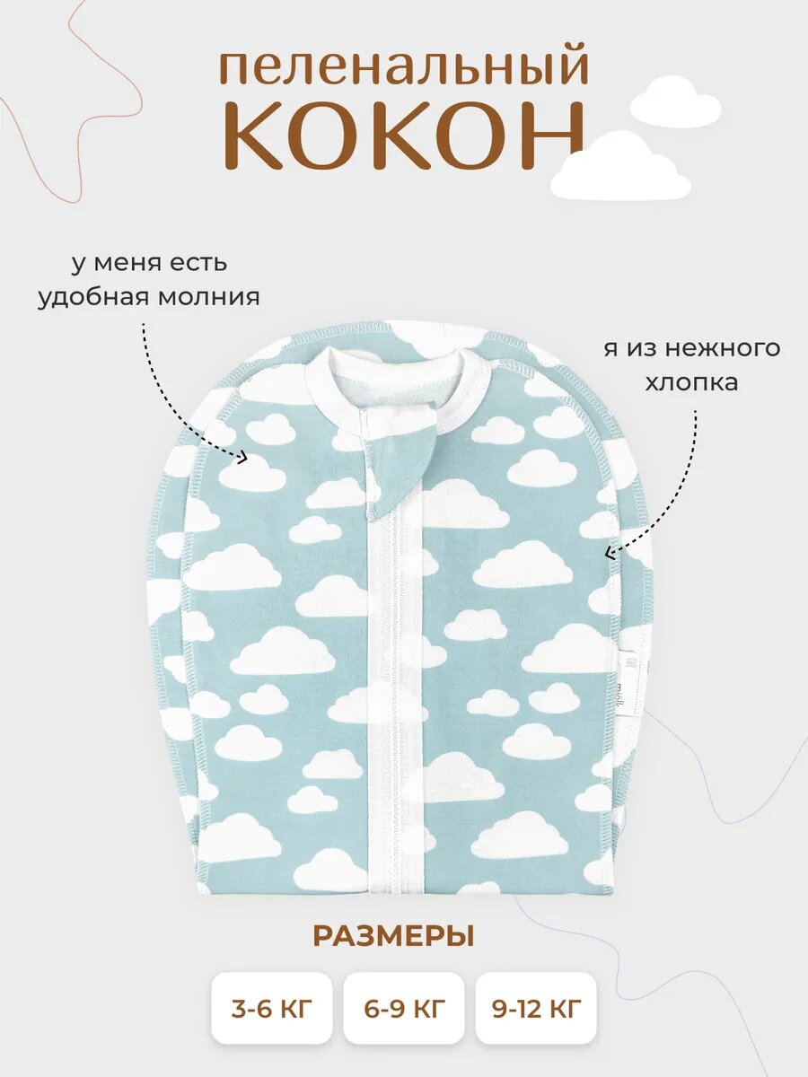 Пеленка кокон на молнии для новорожденных