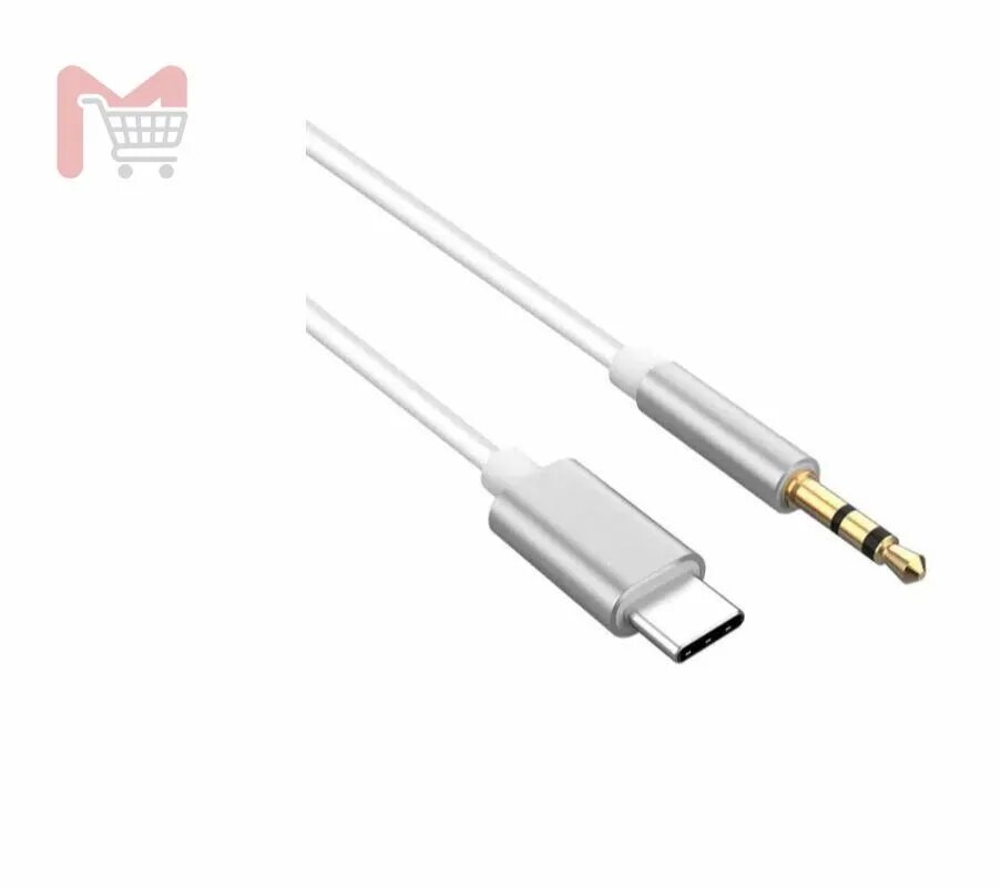 Аудиокабель 3.5 мм/USB Type-C, 1 м, розовый