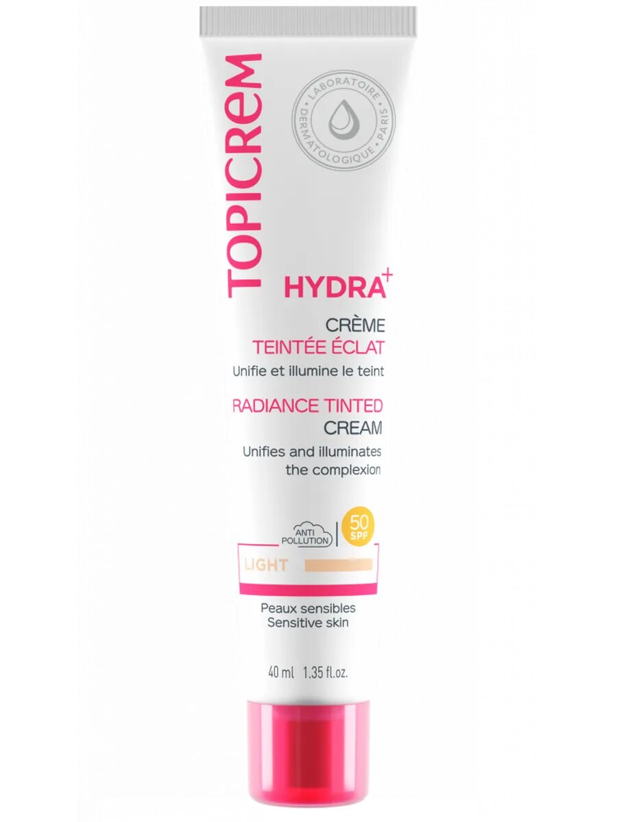 Topicrem hydra+ крем тональный с эффектом сияния-light 40 мл