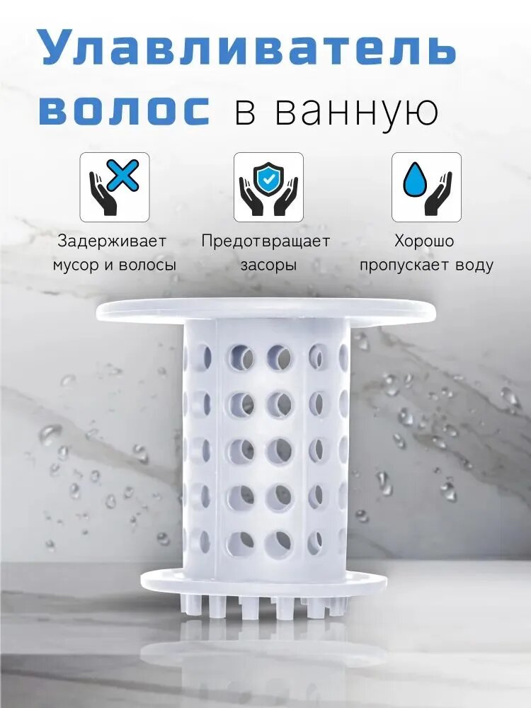 Уловитель волос для слива ванны, фильтр от засоров, сетка для сбора волос