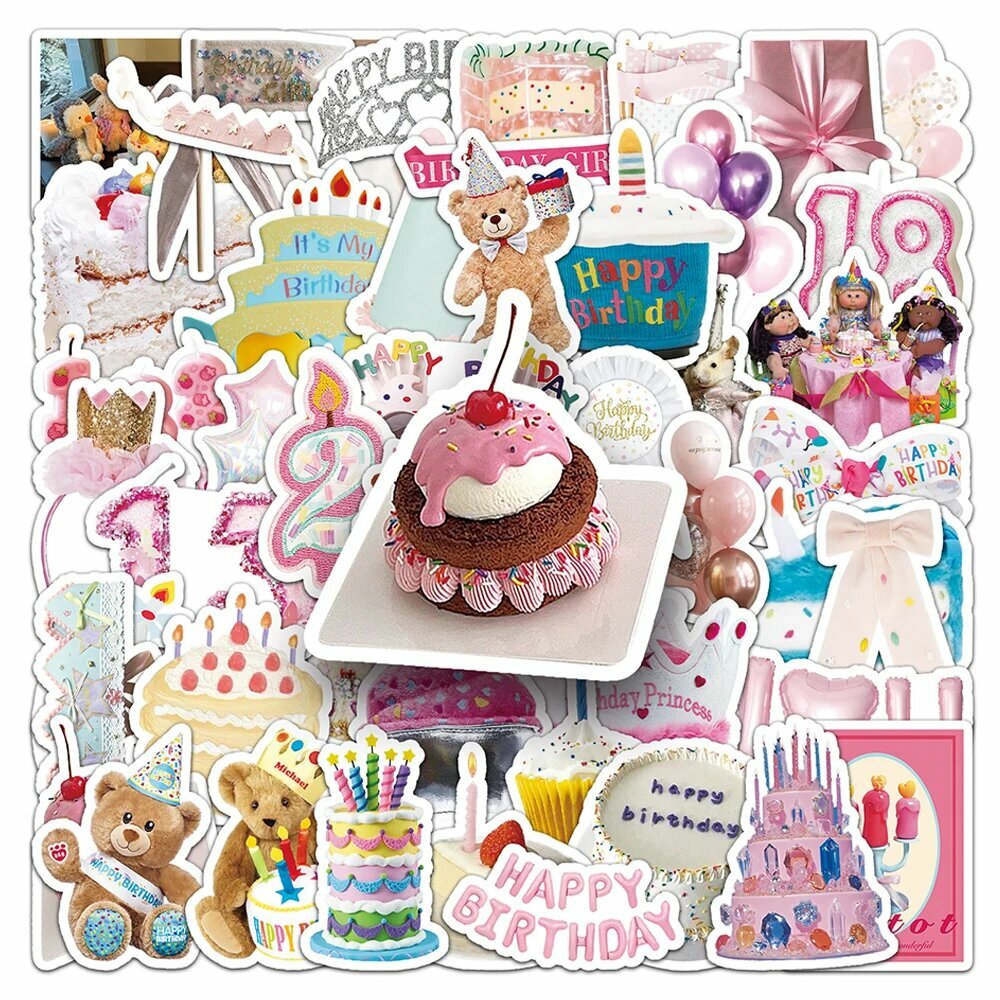 Keeppley наклейки "С Днем Рождения" 50PCS