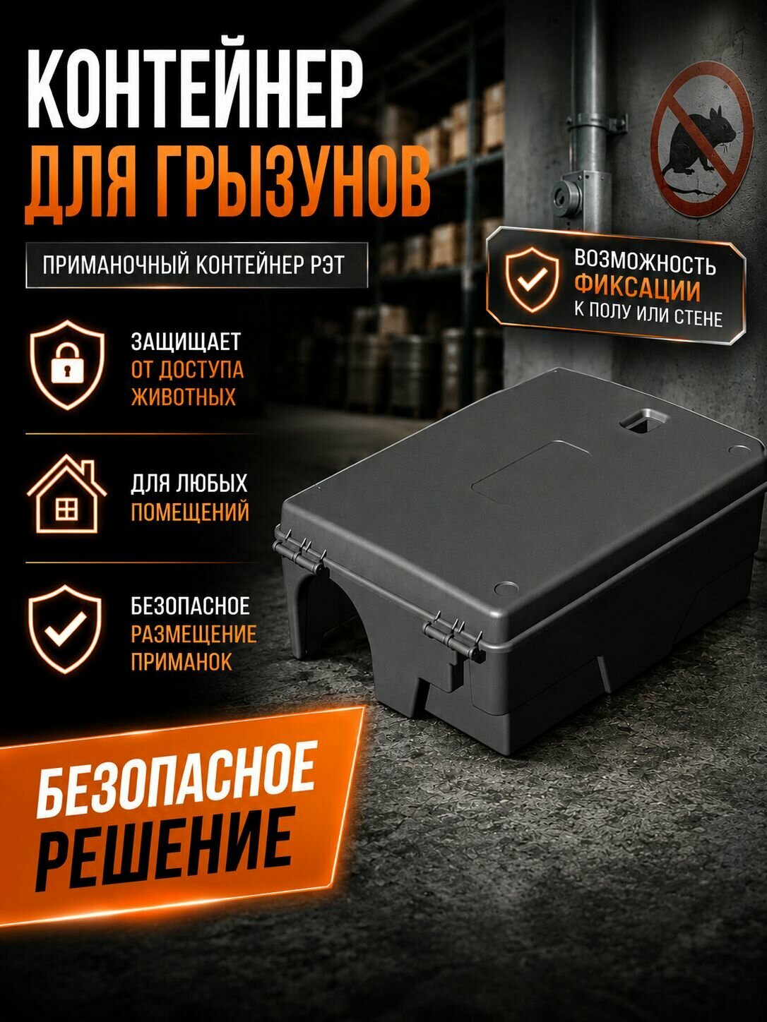 Контейнер У для грызунов пластиковый приманочный РЭТ