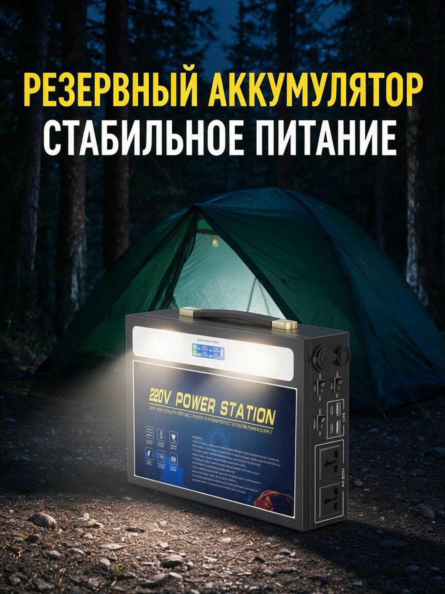 LiFePo4 220В 1000Вт, емкость 1512 Вт ч резервный аккумулятор высокая мощность