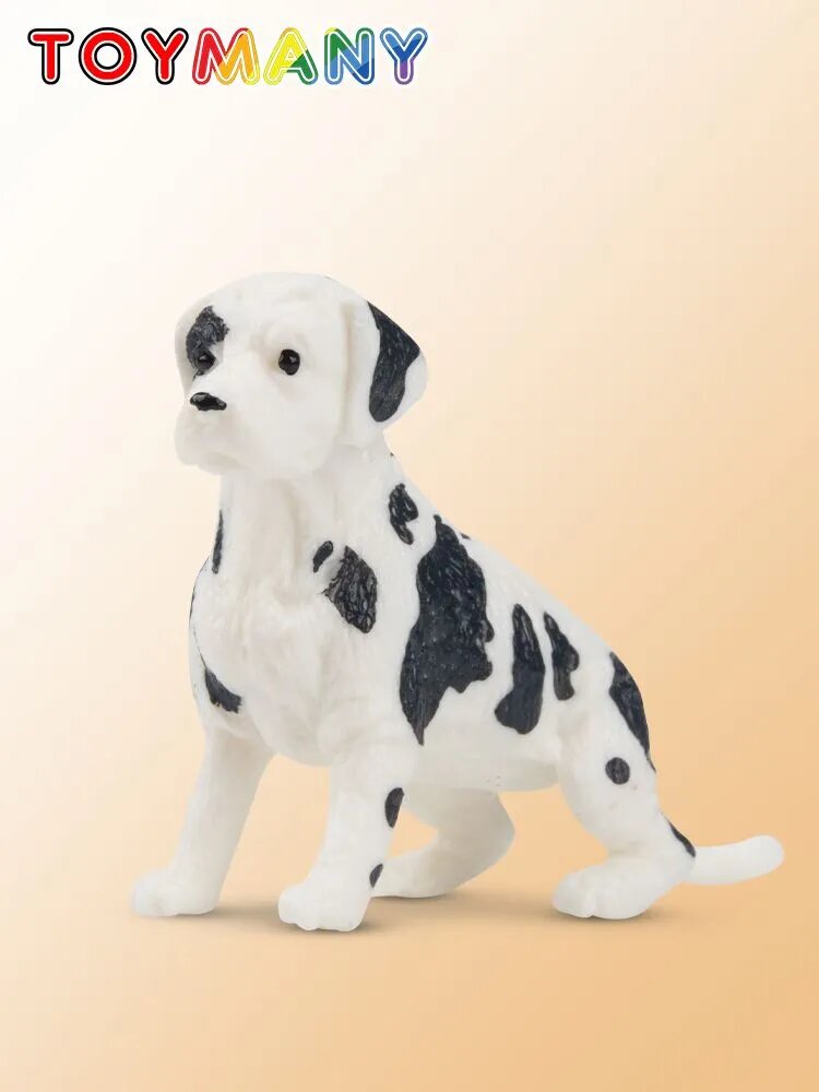 Toymany фигурка домашнего животного, Мини-черно-белый щенок немецкого дога, 50X17X34mm