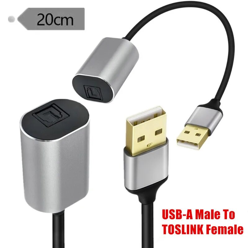 USB-A на TOSLINK цифровой аудиокабель 20 см