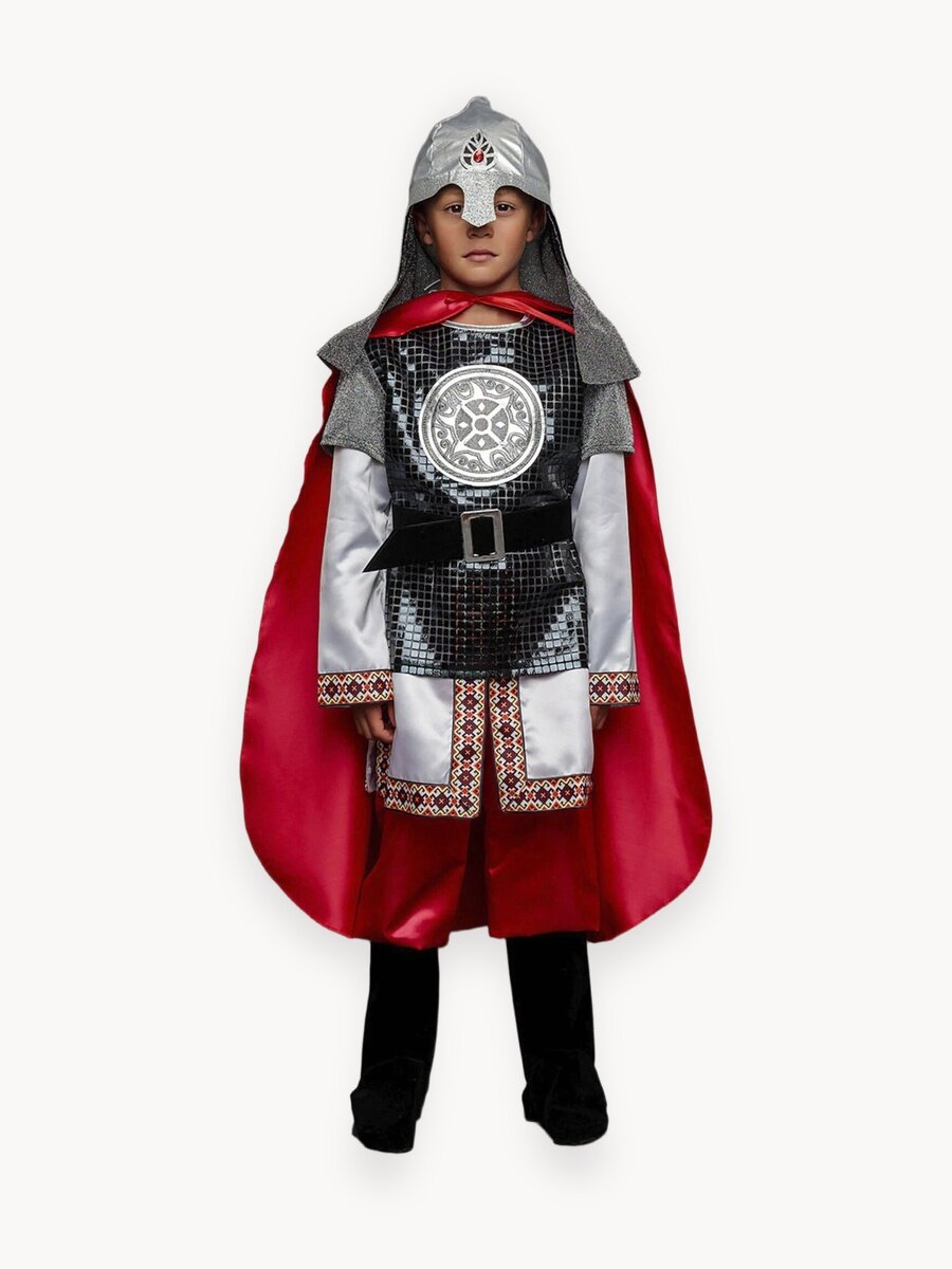 Карнавальный костюм детский "Богатырь" для мальчика со шлемом
