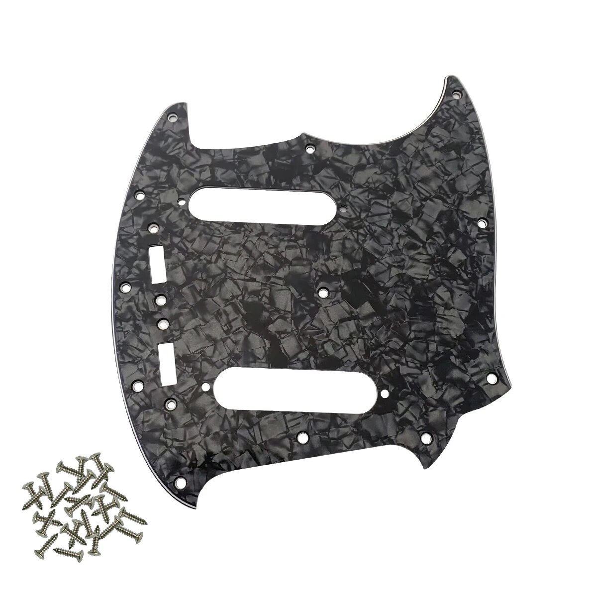 PHRILAM Пикгард для гитары FD Mustang SS Серый, Black Pearl 4ply