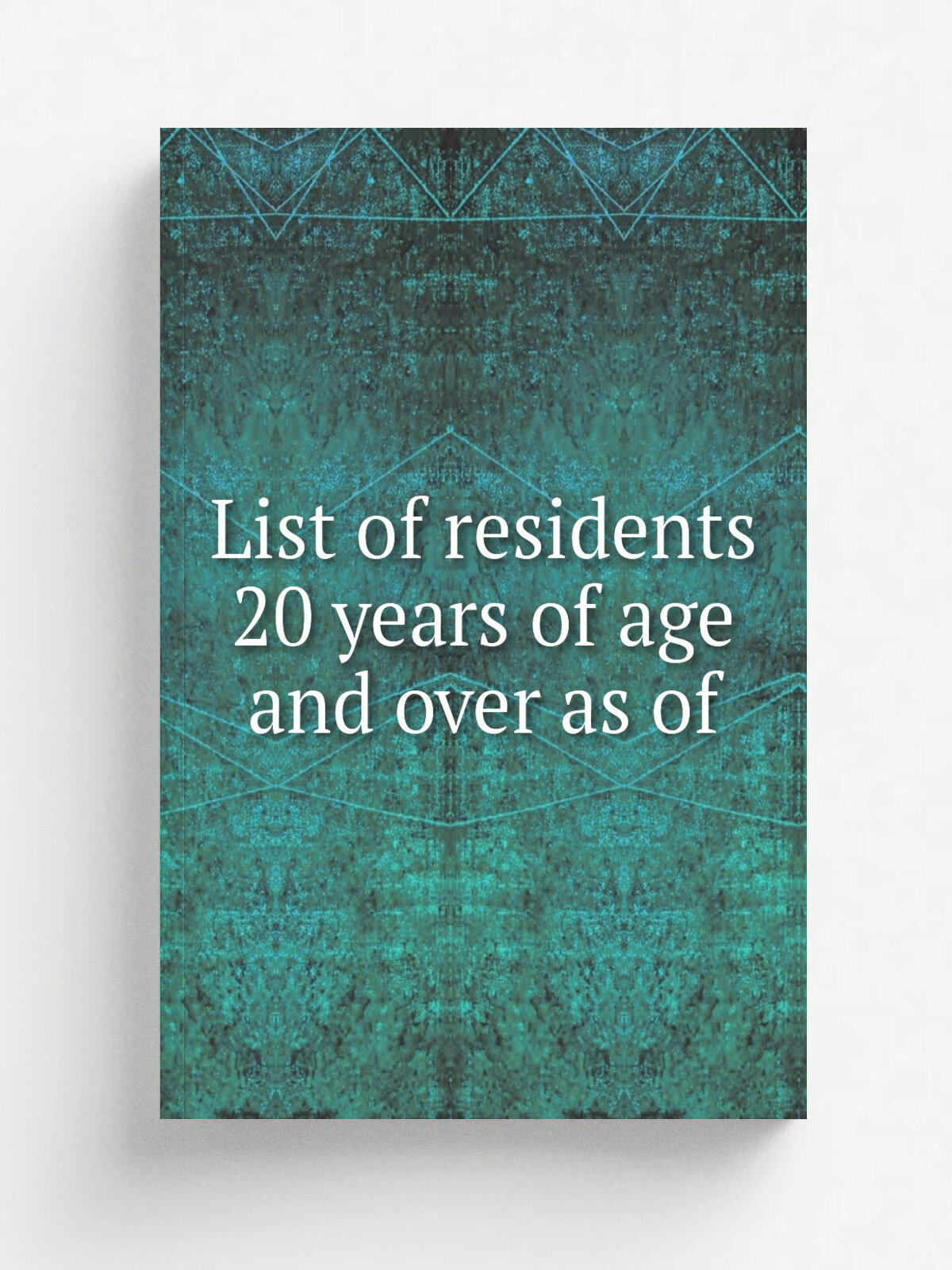 List of residents 20 years of age and over as of | 1921 | . Boston, Mass. : City of Boston, Printing Dept. | Репринт