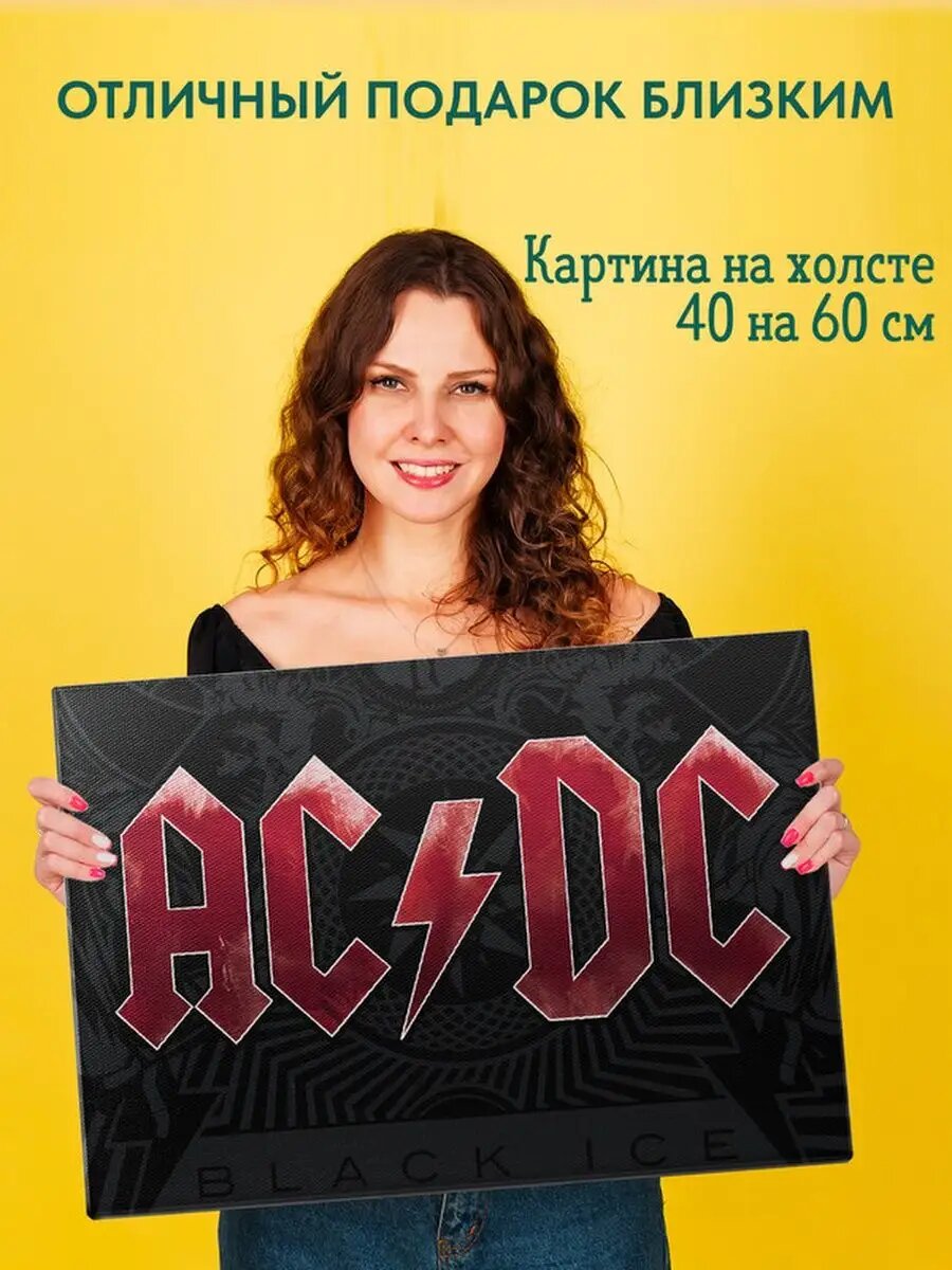 Картина на холсте 40 на 60 постер AC/DC