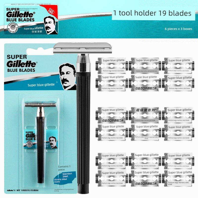 Gillette Синий бритвенный станок с 19 лезвиями и кейсом для мужчин