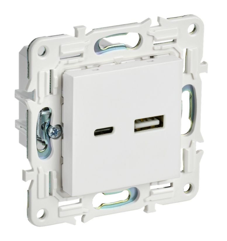 SKANDY розетка USB A+C 18Вт SK-R13W арктический белый IEK