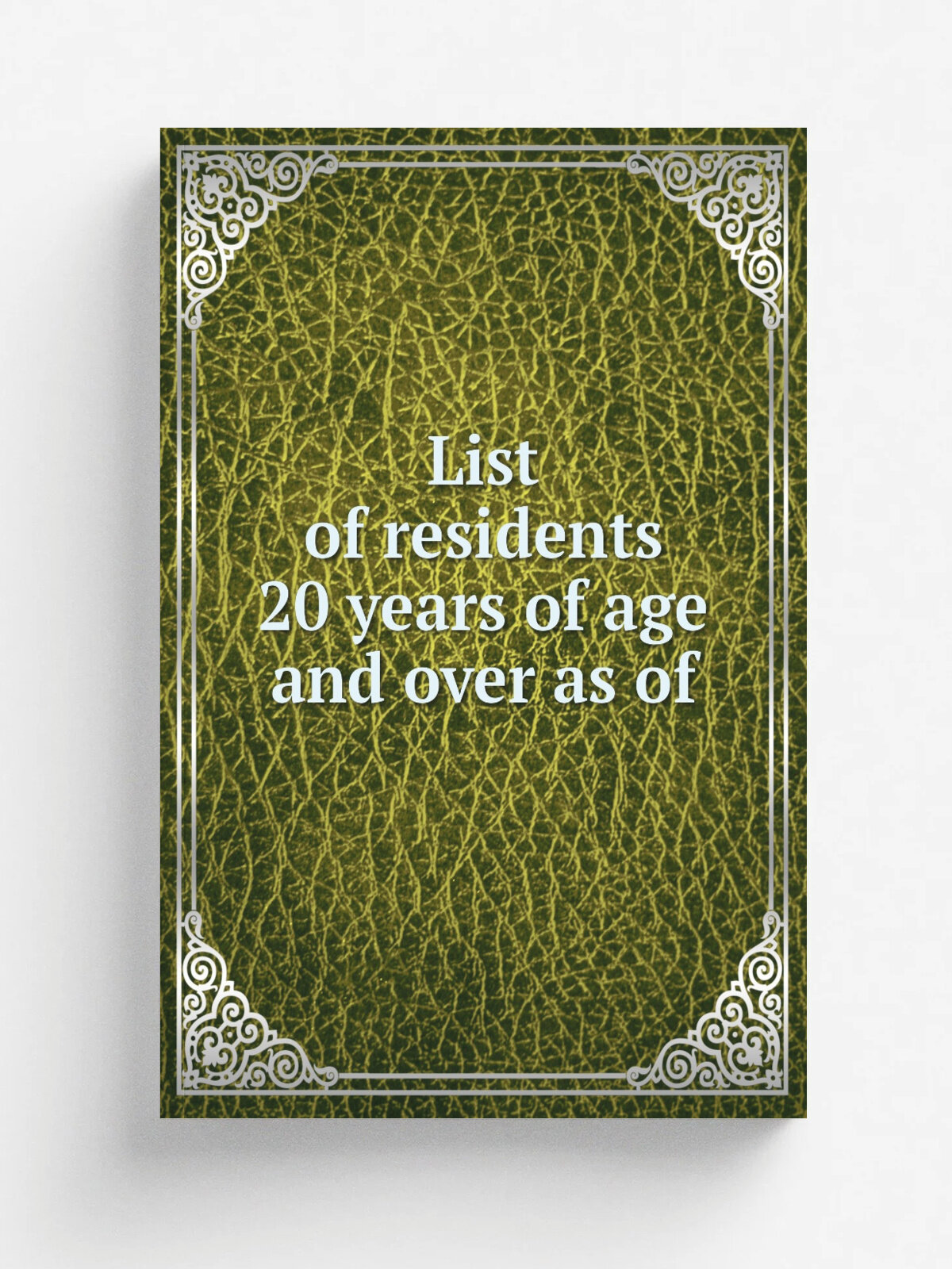 List of residents 20 years of age and over as of | 1921 | . Boston, Mass. : City of Boston, Printing Dept. | Репринт
