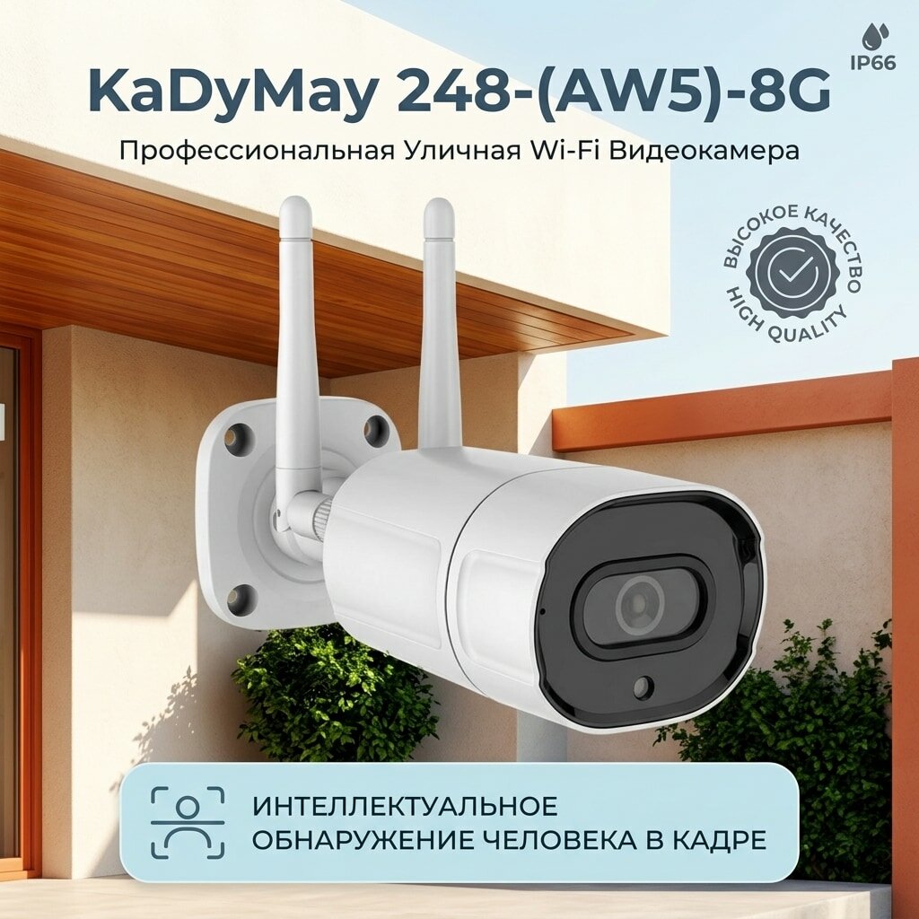 KDM 248-AW5-8G - наружная видеокамера для видеонаблюдения 5Mp Wi-Fi IP