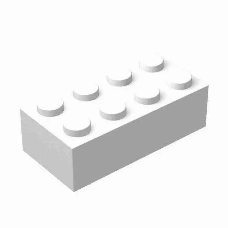 Конструктор Wishiot 2x4 Технологические блоки Белый, 100pcs, White