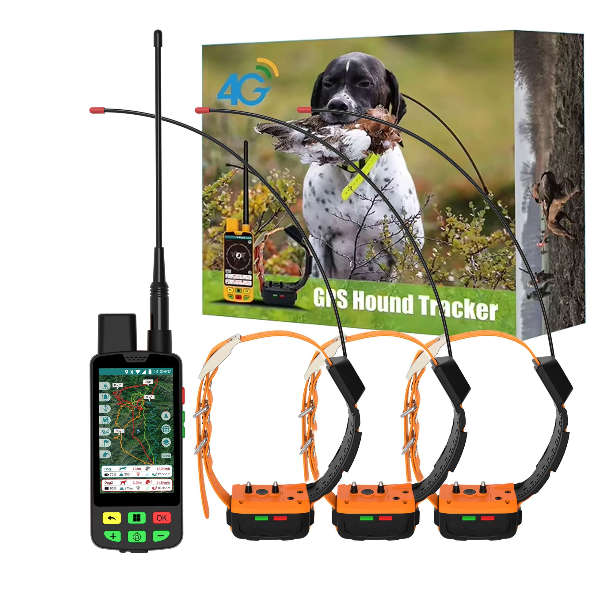 ESEEK GPS-трекер для собак 15км VHF+4G 20-собак
