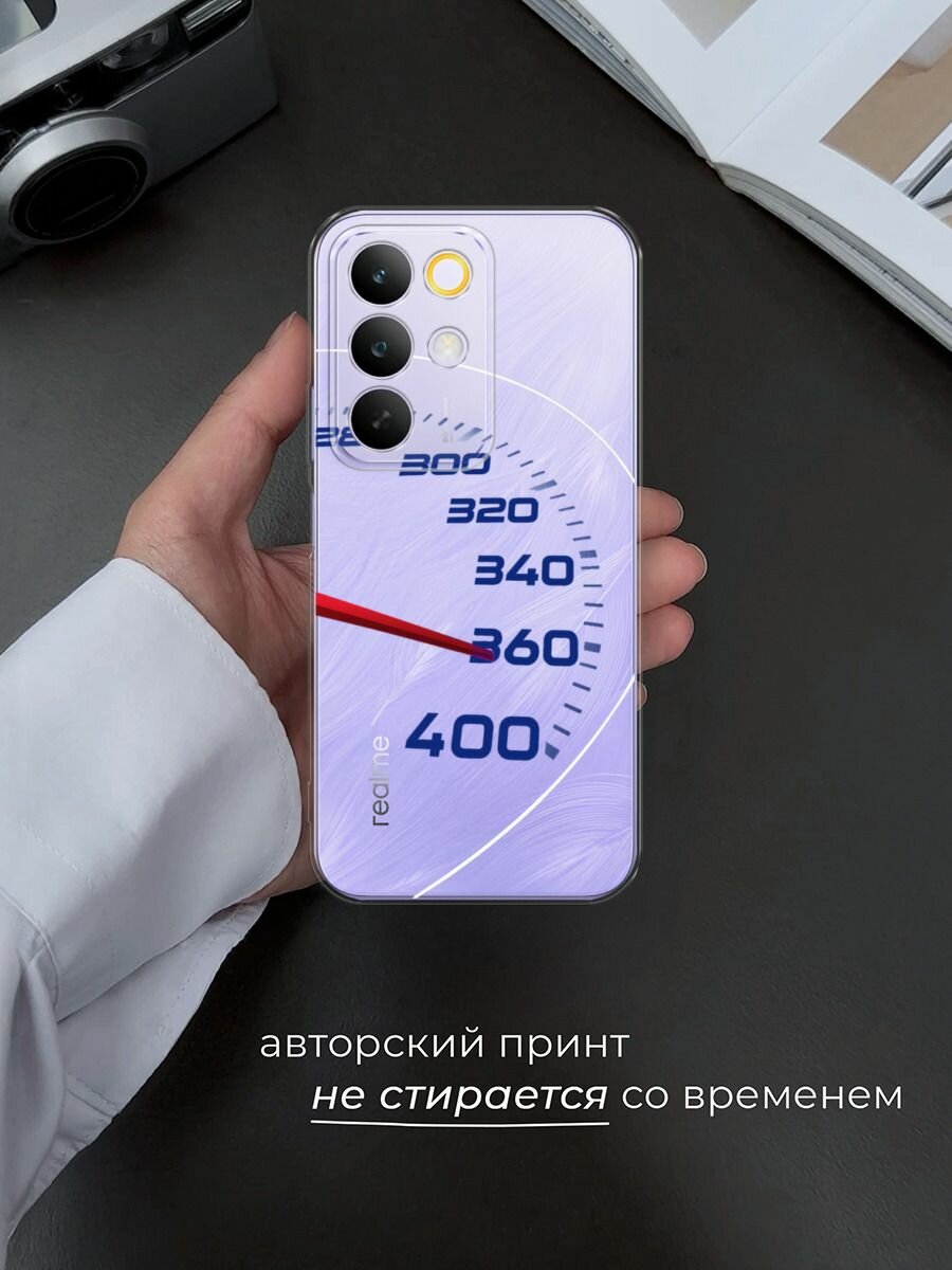 Чехол на Realme C85 / Реалми C85 с принтом Скорость 360 3, прозрачный — фото 1