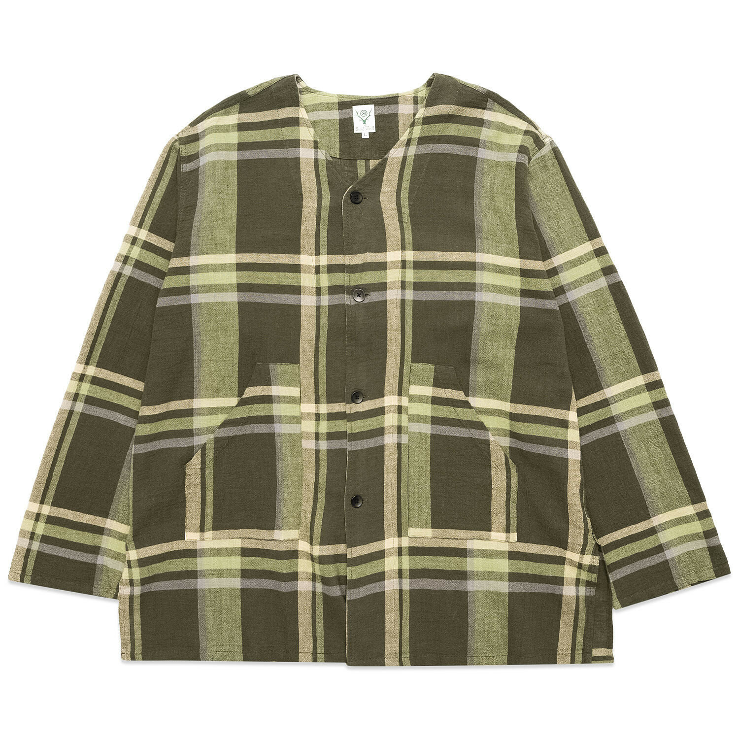 Рубашка РУБАШКА SOUTH2 WEST8 V NECK ARMY SHIRT - COTTON BOILED CLOTH BIG PLAID