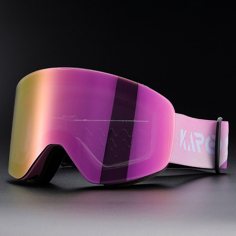 2026KAROS Лыжные очки с магнитным быстрым снятием, антизапотевающие, защитные очки для снега, УФ-защита, для близоруких, носимое оборудование HD унисекс